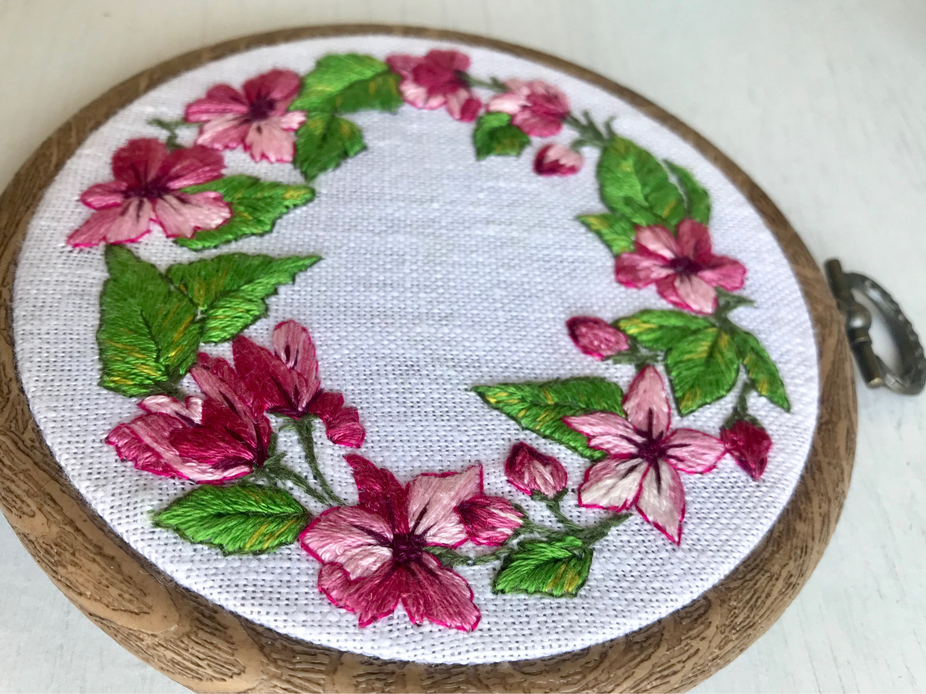 Spring Blossom Hand Embroidered Wreath/mother's Day Gift/ Wall Decor on ...